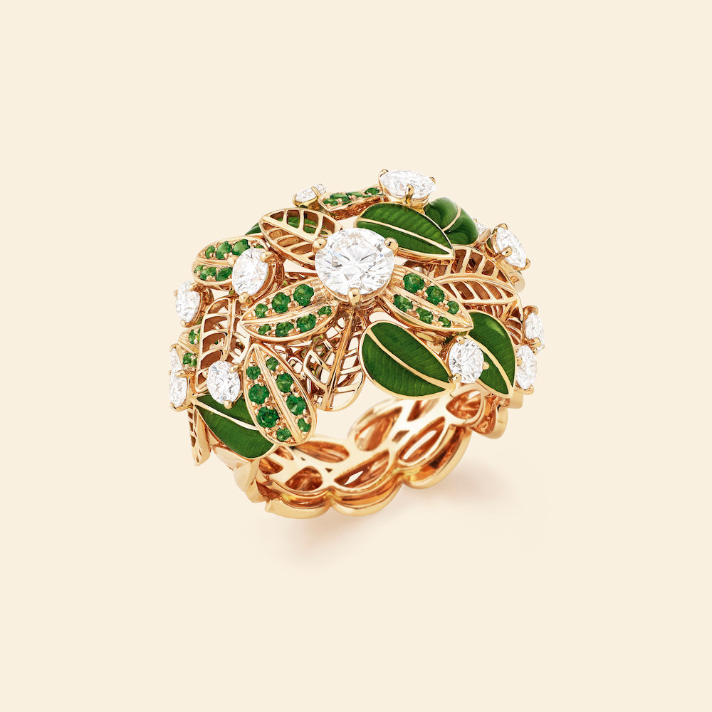 Pink Gold and Diamond High Jewelry Ring Foglio - Luxury Ring | Mellerio