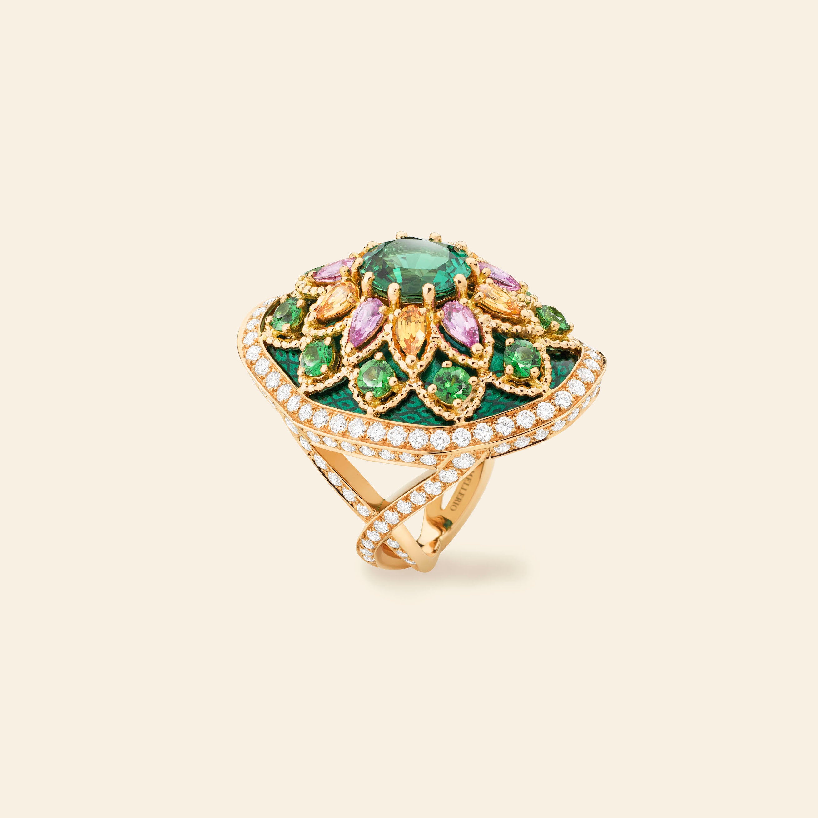 Pink Gold and Diamond High Jewelry Ring Giardino | Mellerio